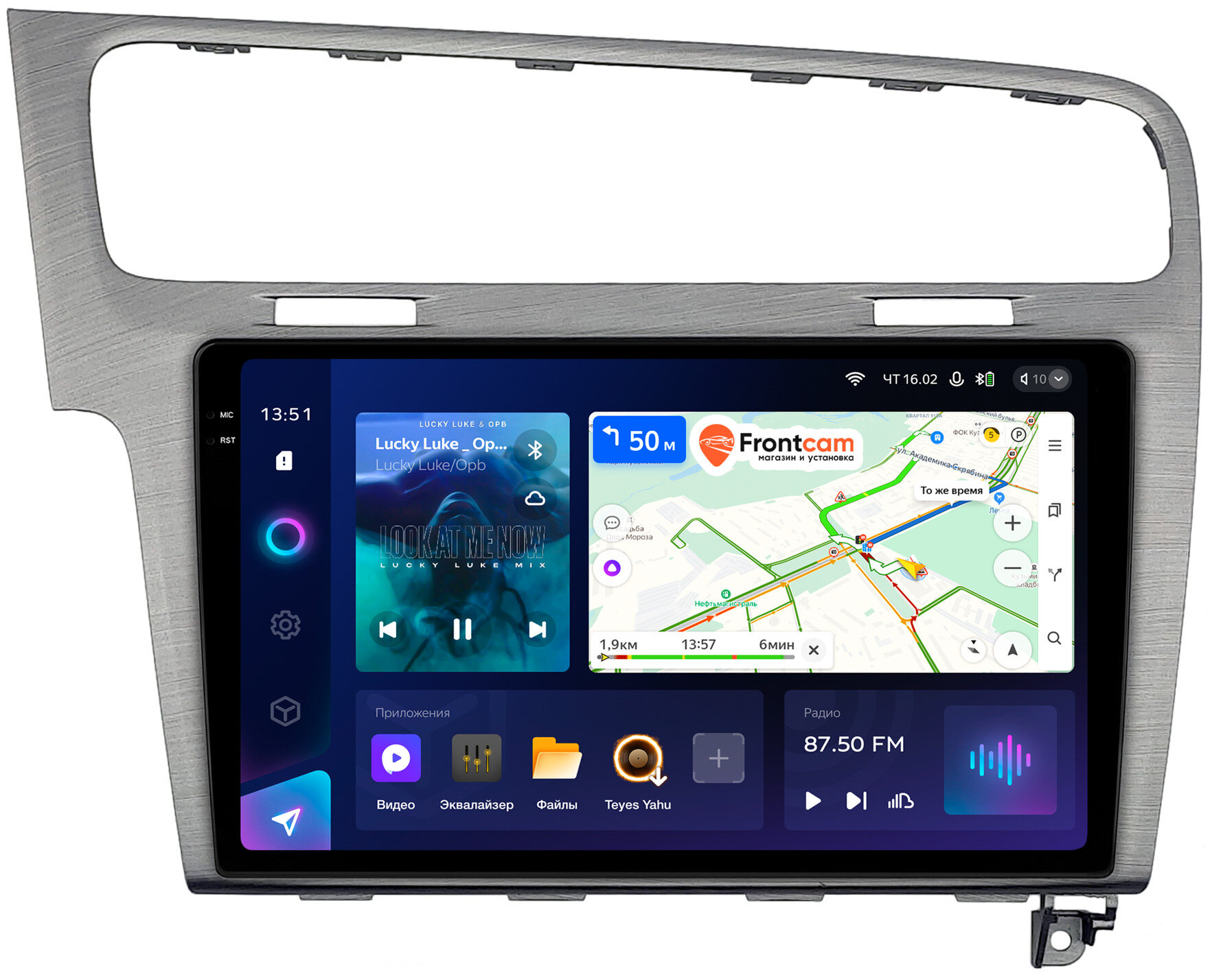 Штатная магнитола Volkswagen Golf 7 2012-2020 (серая) Teyes CC3 2K 4/32 10.36" RM-10-048 Android 10 (4G-SIM, DSP, QLed)