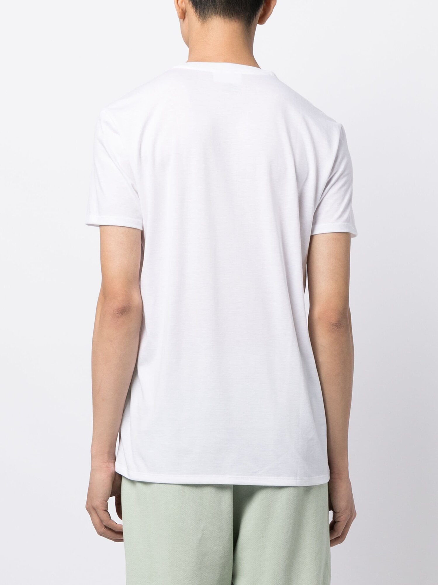 Футболка LACOSTE Logo-patch V-neck cotton T-shirt, размер XS, white — фото 1
