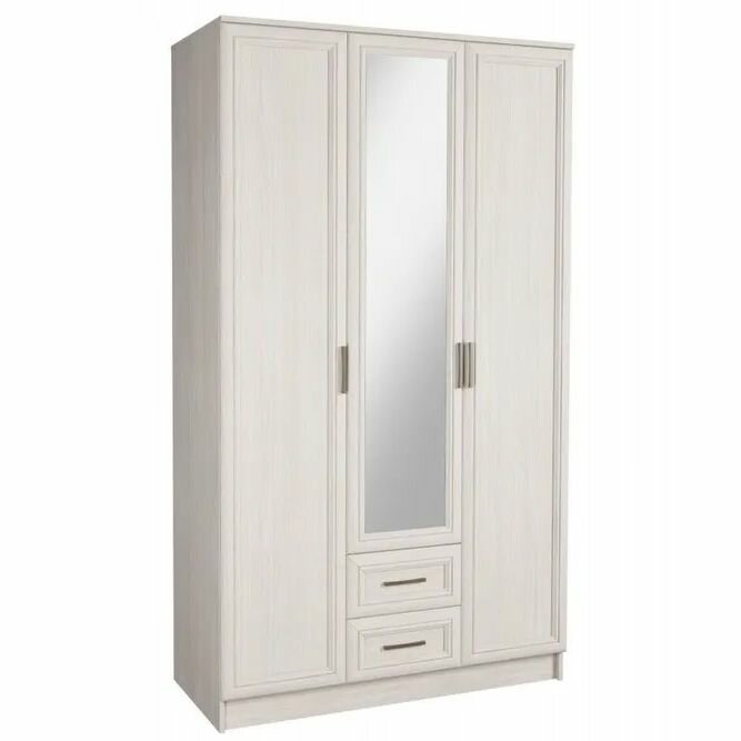 Шкаф з-х ств. Принцесса от Астрид-Мебель, размер 120х51х206 см. цвет Анкор белый