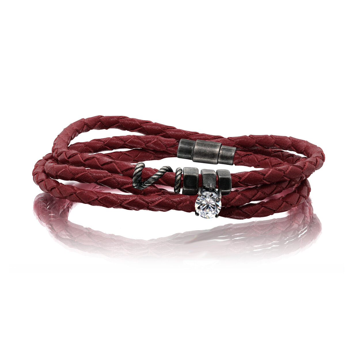 Браслет-цепочка, серебро, 925 проба, родирование, фианит