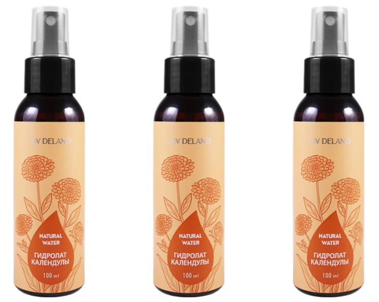 Гидролат календулы Liv Delano Natural Water, 100 мл, 3 шт