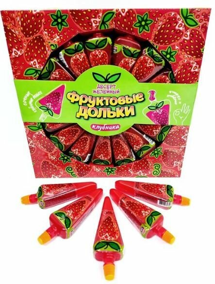 Канди Клаб Желейный десерт, Фруктовые дольки Клубника, 30 шт