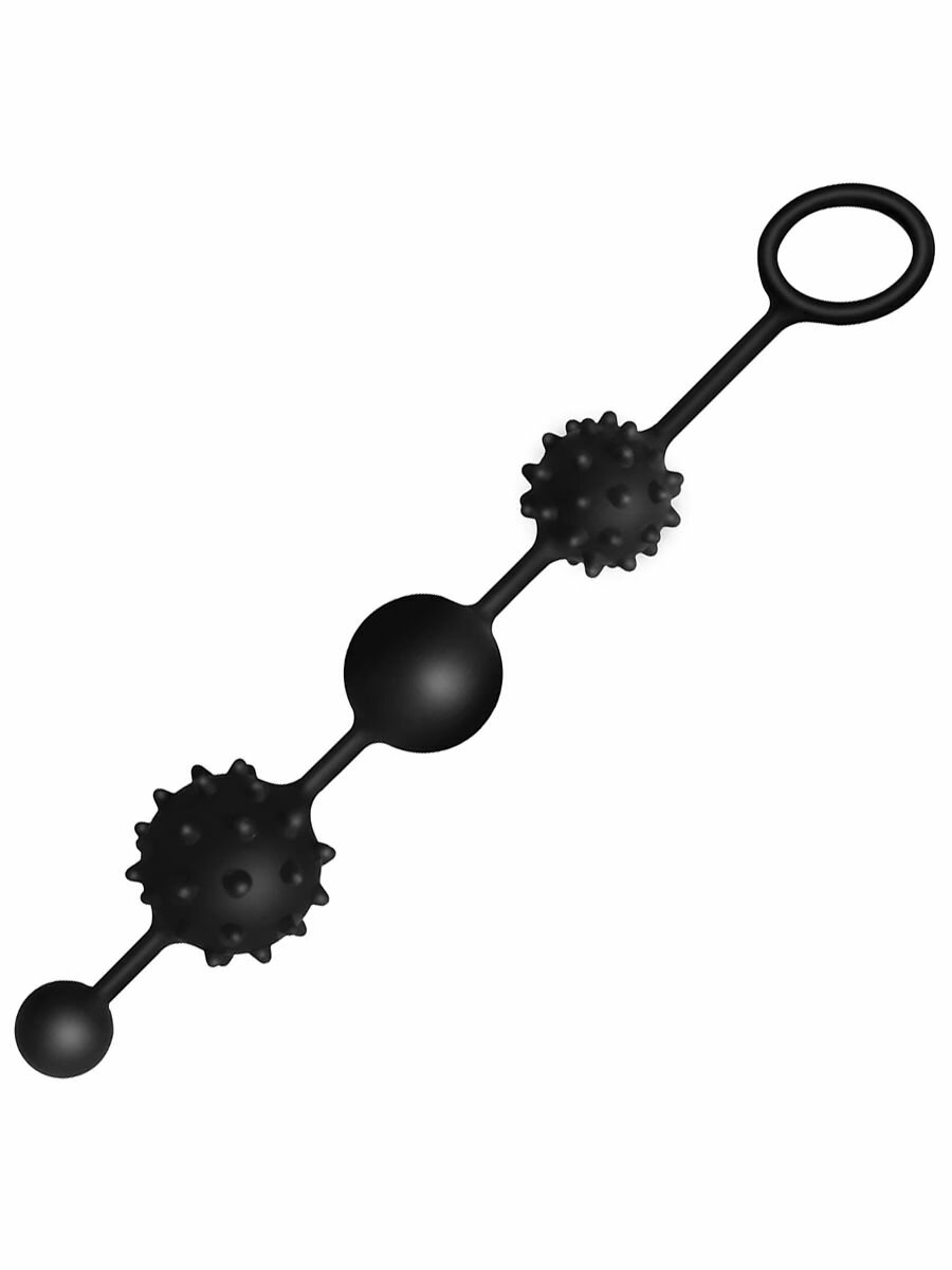Большая анальная цепочка "MEDIUM BLACK ANAL SILICONE BEADS" 28см