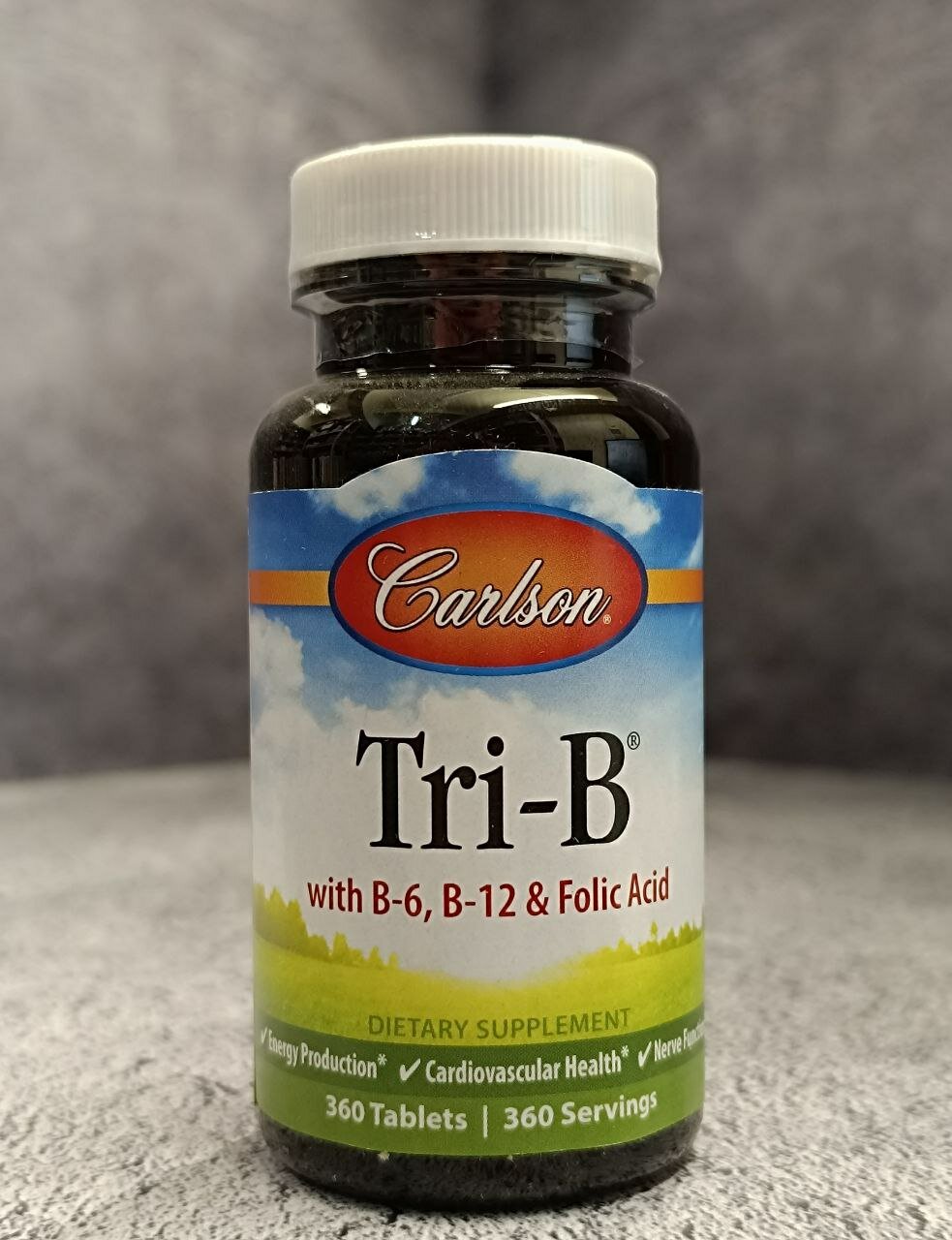 Carlson, Tri-B, комплекс с витаминами B6, B12 и фолиевой кислотой, 360 таблеток
