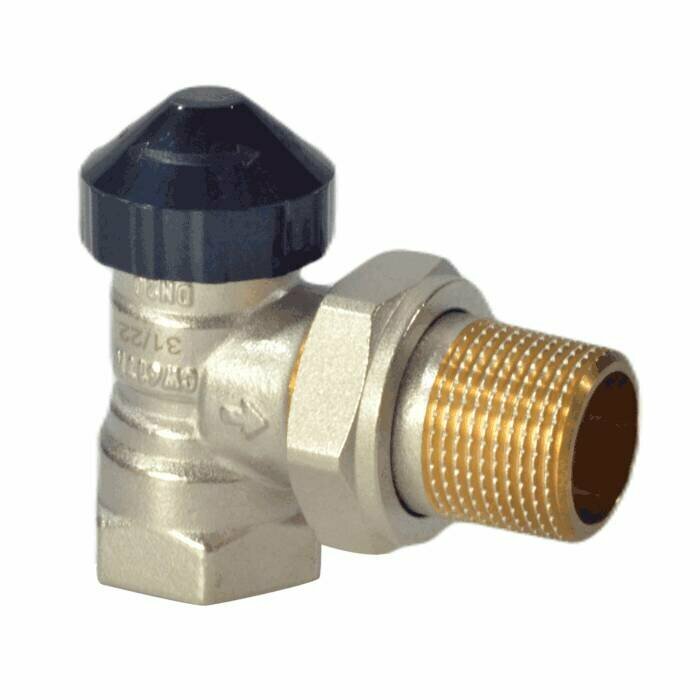 Клапан термостатический TR-N для двухтр Ду 15 Ру10 угловой ВР гайка М30х1,5 с преднастройкой Ридан 013G7013R