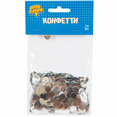 Конфетти Круги фольг серебро 1см 20гр/G