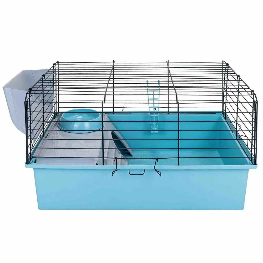 HOMEPET Клетка для кроликов, хорьков и морских свинок, бирюзово-черная, №1 58 см х 40 см х 34 см