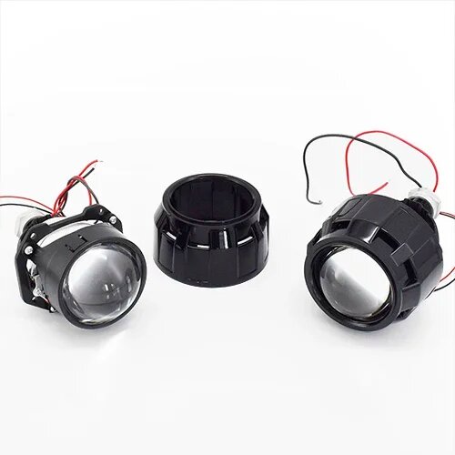 Ronan 40 Вт 2,5 'Bi светодиодный объектив для гнезда H1 H4 H7 9005/9006 Автомобильная фара модернизация полный комплект со светодиодный Ной оболочкой белый желтый 4300к, With Mask-Gatling-B