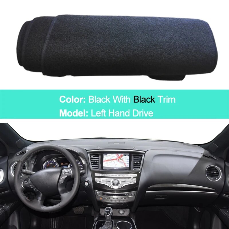 Накидка на приборную панель автомобиля, ковер для Infiniti QX60 JX35 2012 2013 2014 2015 LHD Black