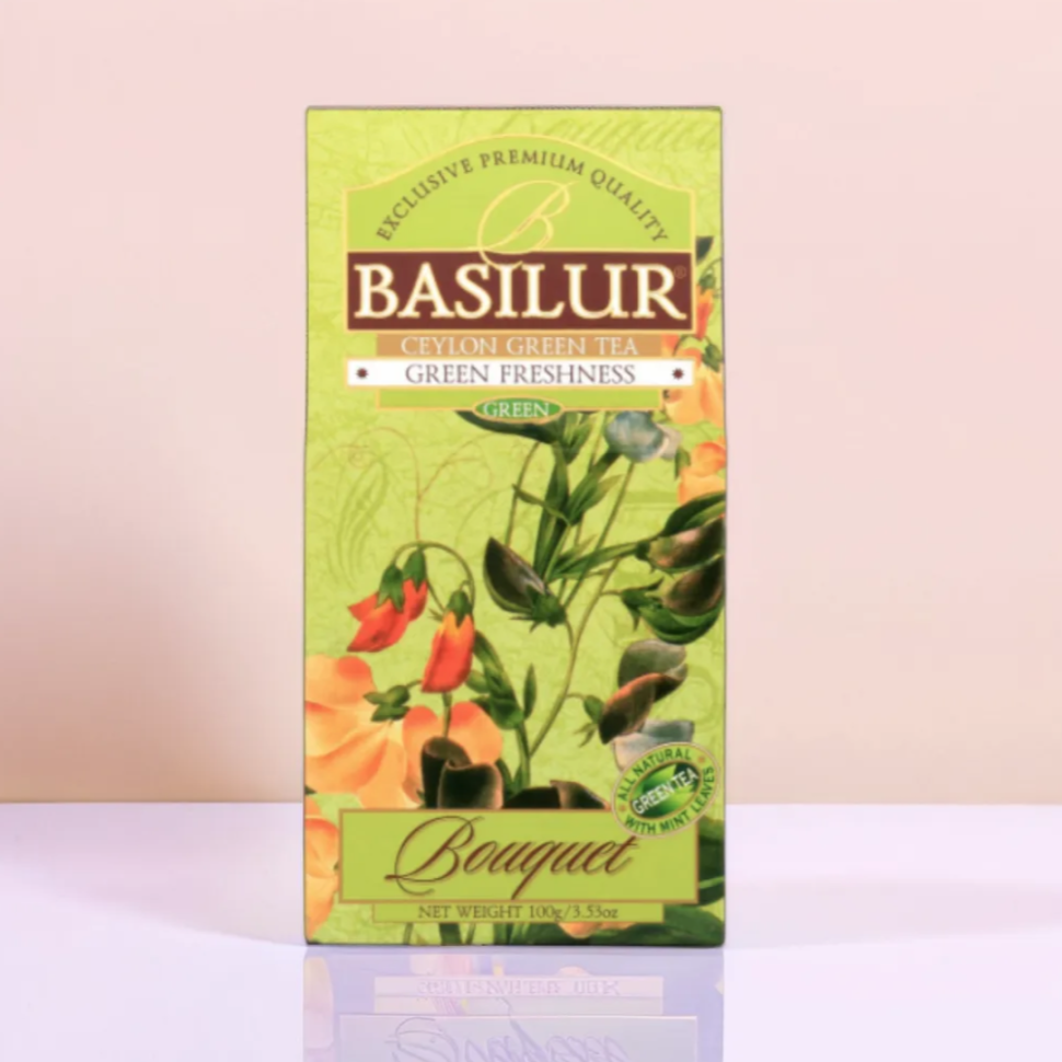 Чай зеленый Базилур Зеленая свежесть 100 грамм