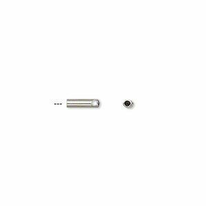 Концевики, 7х2мм (внутренний размер 1.2мм), клеевые, базовый материал - нержавеющая сталь, без покрытия, пара