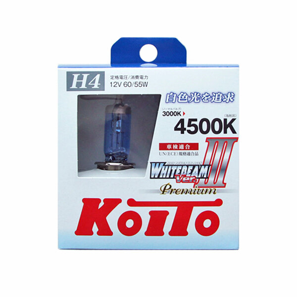 Автолампа газонаполненная H4 60/55W=135/125W 4500K Koito Whitebeam Premium P0744W (к-т 2шт), P0744W