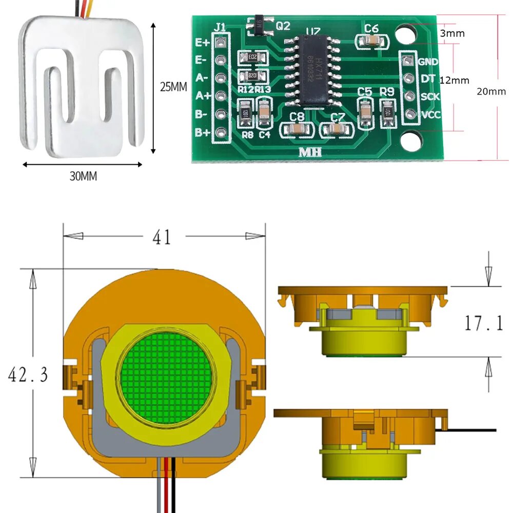 Тензодатчик Wishiot 50кг для Arduino — фото 1