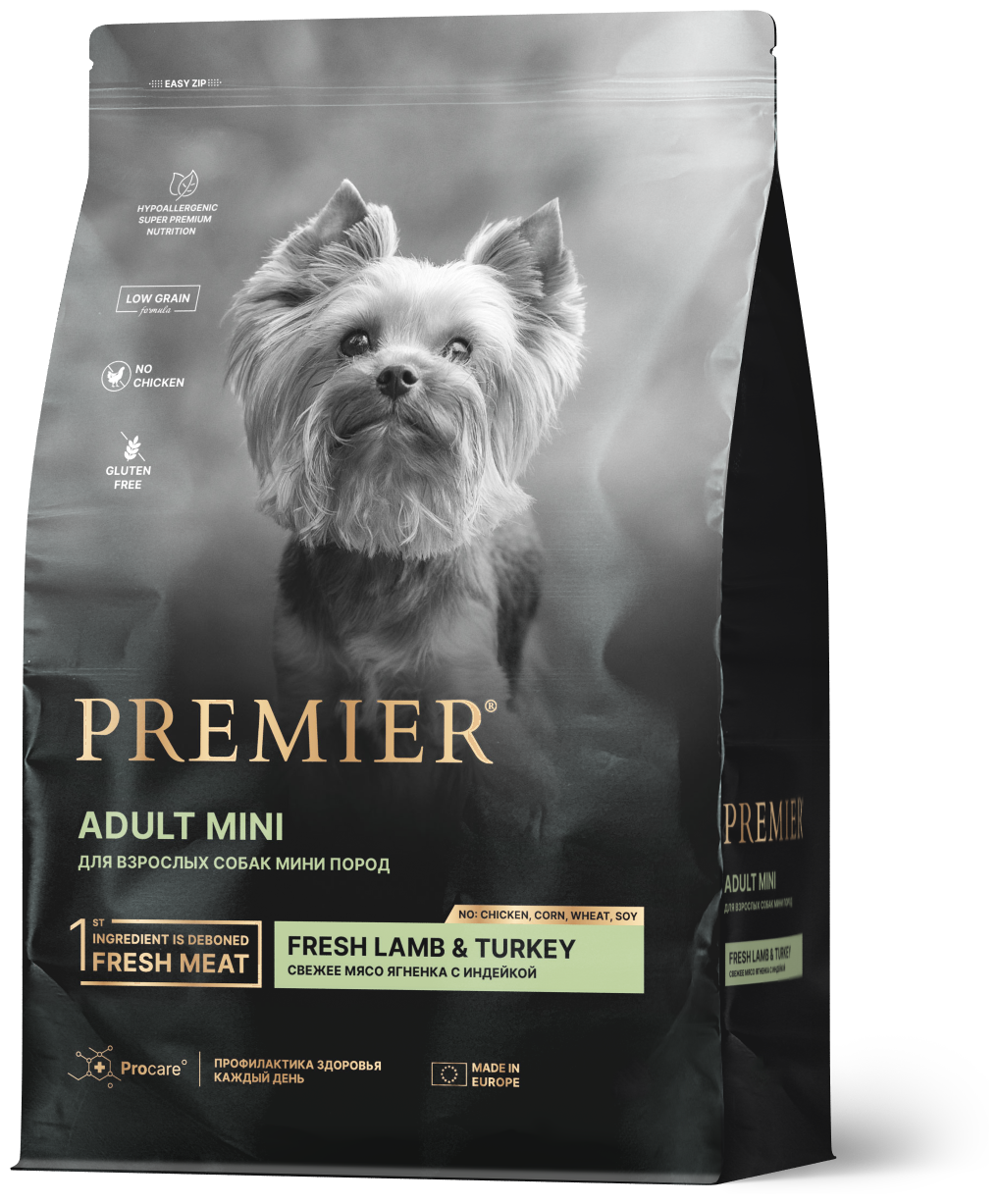 PREMIER Dog Mini Adult Lamb&Turkey Корм сух. ягненок, индейка д/собак мелких пород 8кг