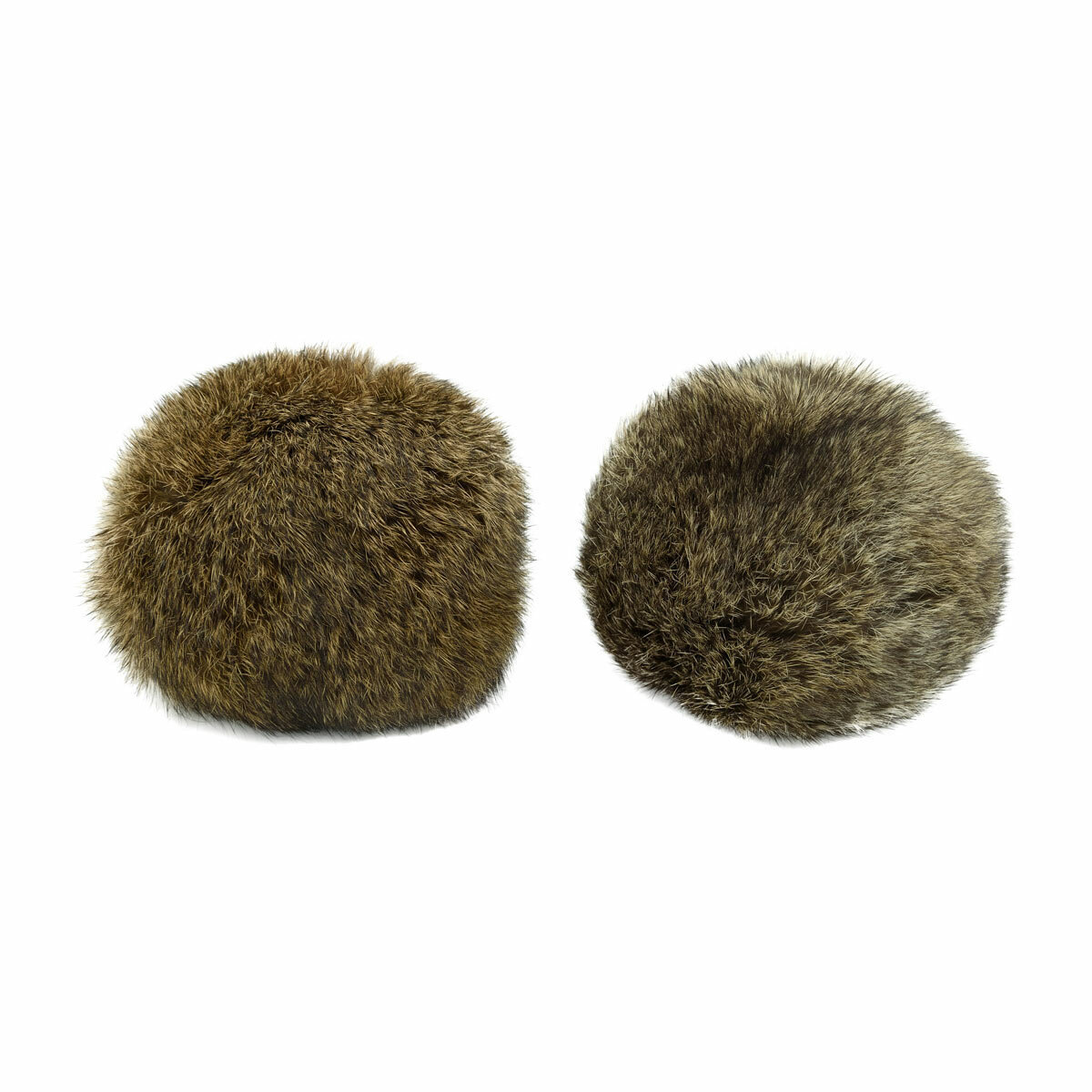 Помпон из натурального меха (кролик), d-10см, 2шт/упак (B бежевый)