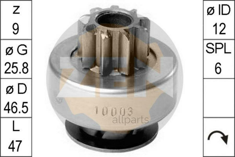 ERA ZN10003 ZN10003 Бендикс стартера\ CHEVROLET/OPEL