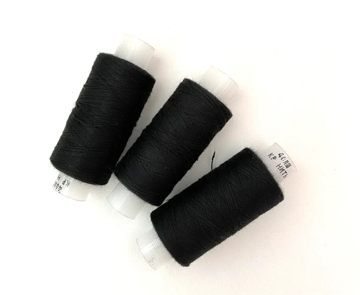 Нитки черные 40 ЛШ Россия 3 шт 200 метров