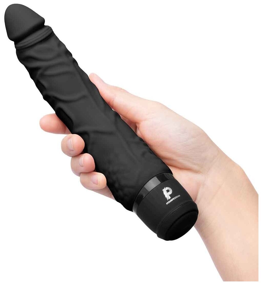 Анальный вибратор PowerCocks Slim 7" реалистичный, черный