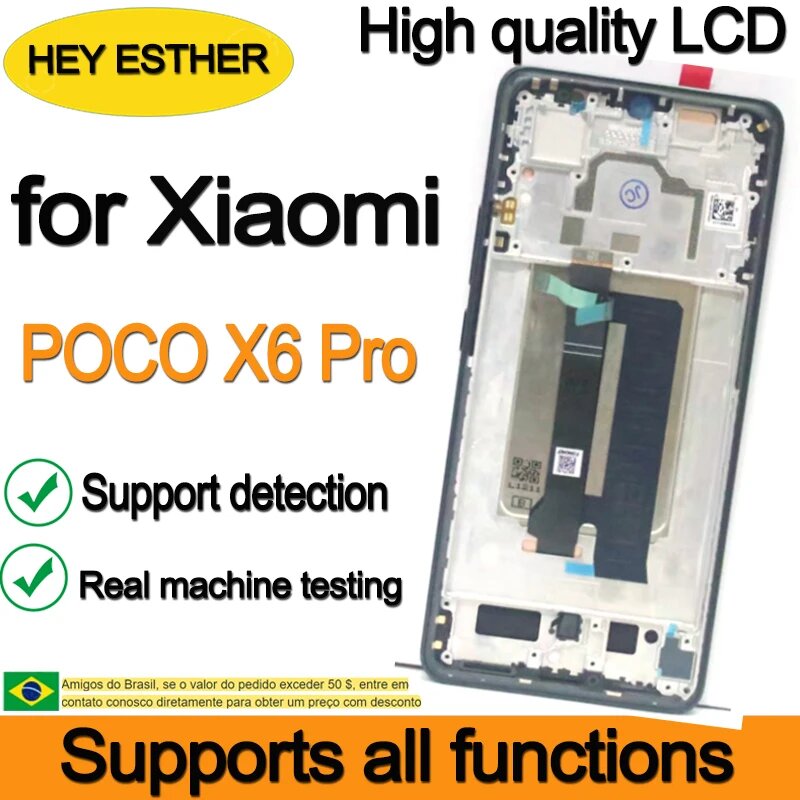 Поддерживает все функции AMOLED ЖК-дисплей для Xiaomi POCO X6 Pro 2311DRK48G, 2311DRK48I ЖК-дисплей Сенсорный ЖК-экран
