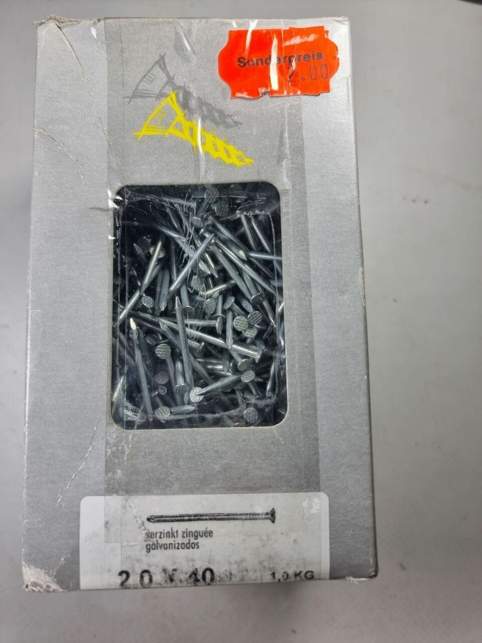 Проволочные шпильки с потайной головкой, оцинкованные, DIN 1151 2*40 (1000 гр) SWG, Германия