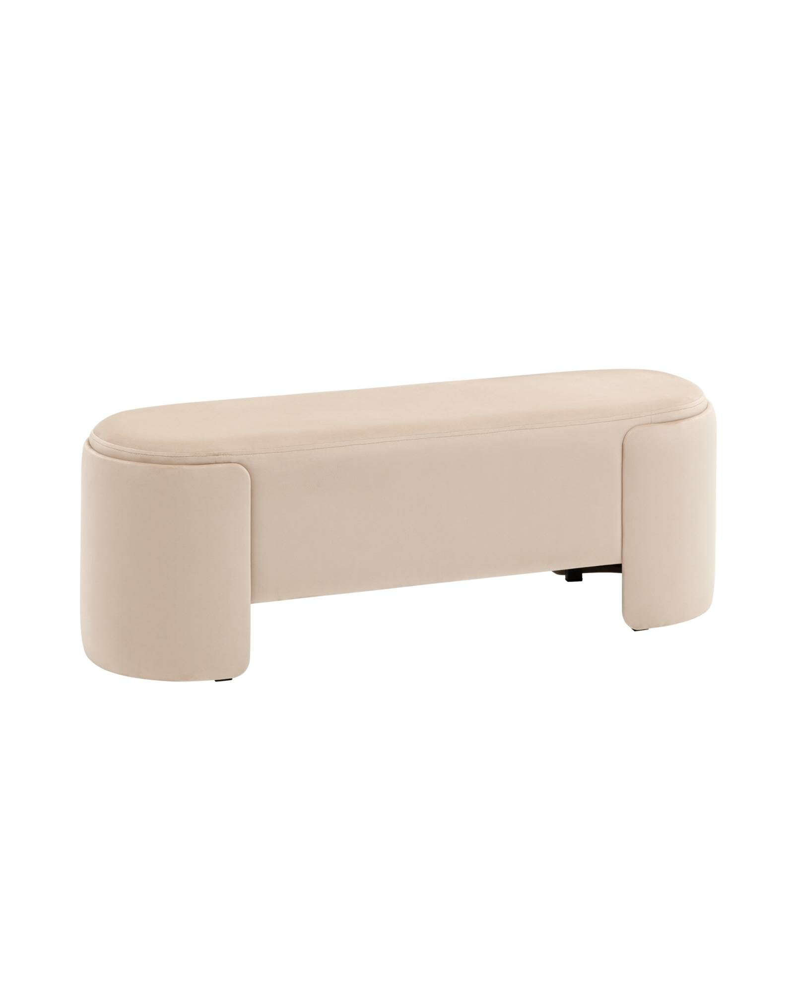 Банкетка Taks STOOL GROUP бежевый, велюр, дерево, металл, мягкое сиденье, без подлокотников