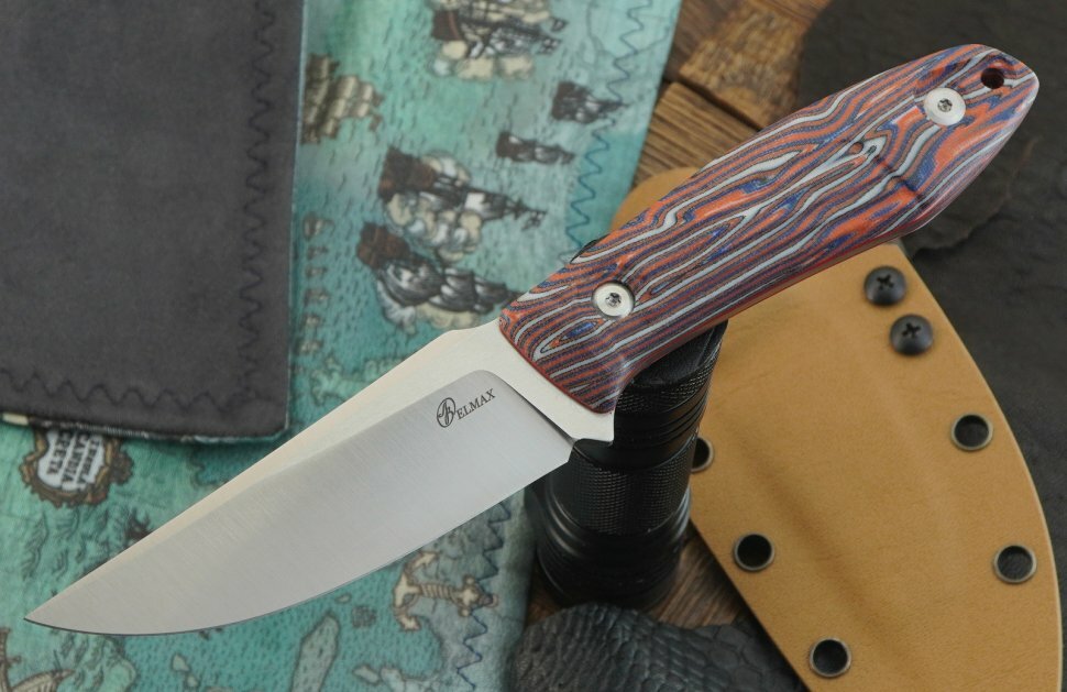 Ножевая мастерская Валерия Лисицкого нож Малый, сталь Elmax, крио, рукоять микарта CrazyFiber