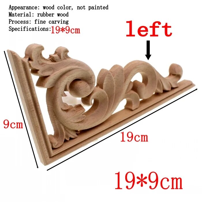 Деревянная аппликация цветочная 19X9cm