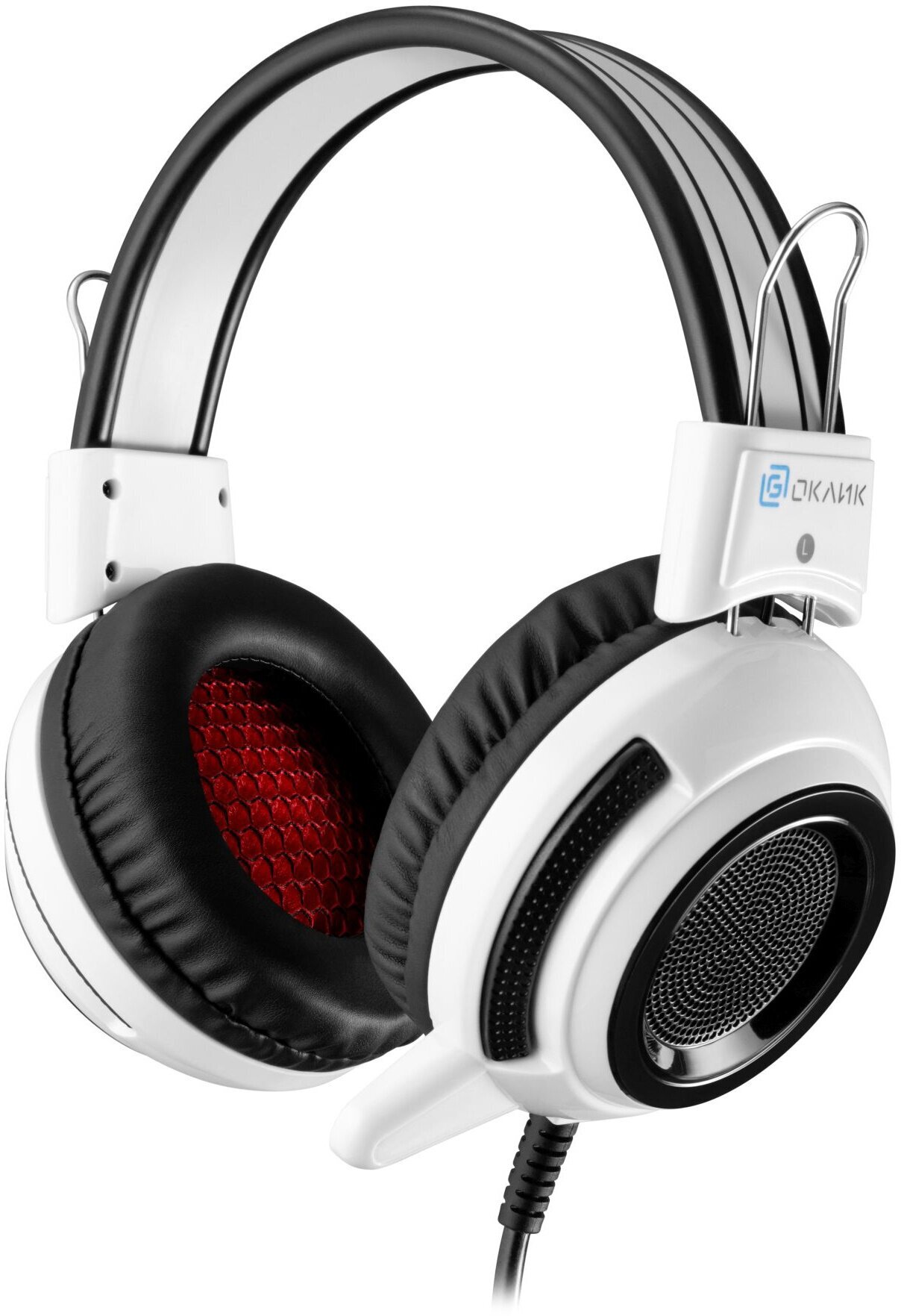 Гарнитура игровая Оклик HS-G300 ARMAGEDDON, белый/черный (361558)