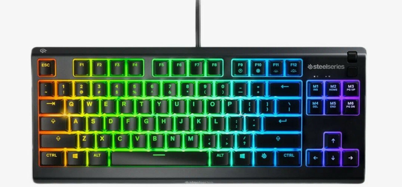 Клавиатура Steelseries Apex 3 TKL RU, только английские буквы, черный (64817)