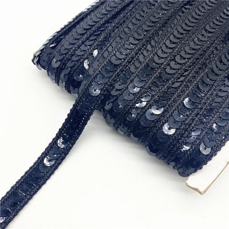Кружевная лента с пайетками CyanRafts 12мм Темно-синий, 02
