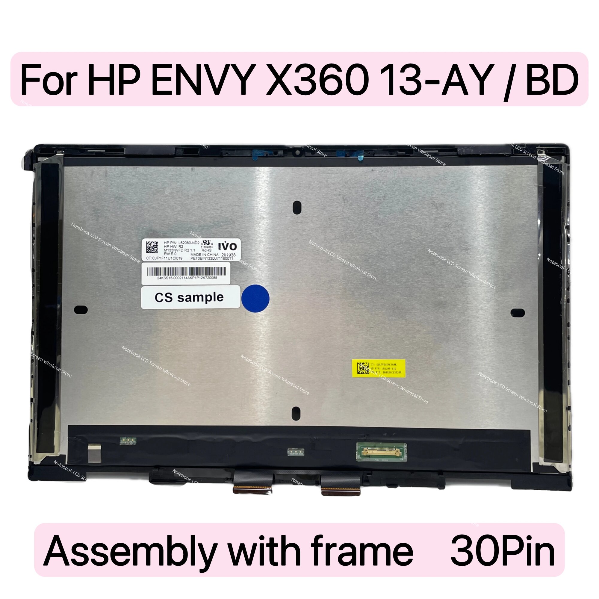 Сенсорный ЖК-дисплей MEIHOU для HP ENVY X360 Black frame, LED FHD 30Pins