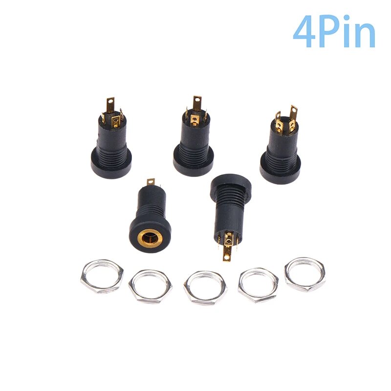 5 шт. Аудиоразъем 3,5 мм PJ392A черный металлический