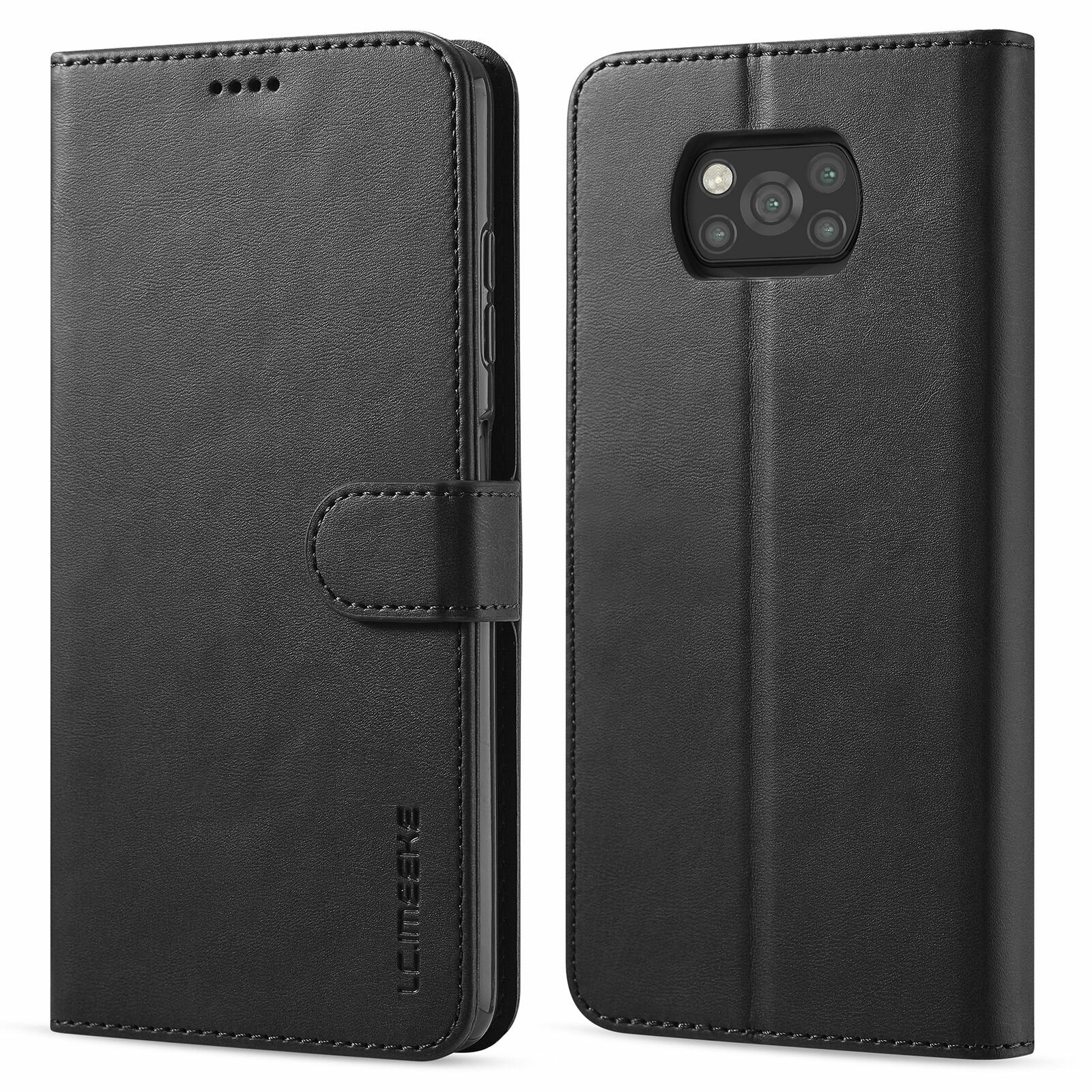 Кожаный книжный чехол LCIMEEKE / MyPads для Xiaomi Poco X3/X3 Pro/Poco X3 NFC (Сяоми Поко Х3 Про/Поко Х3 НФС) с визитницей из экокожи