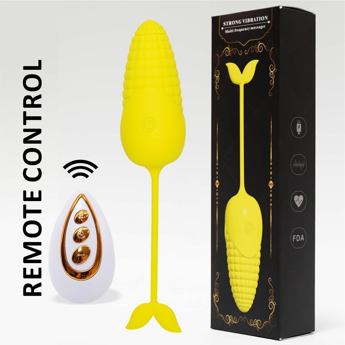 Мастурбатор женский / кукуруза вибратор / желтый 16.2CM 100G