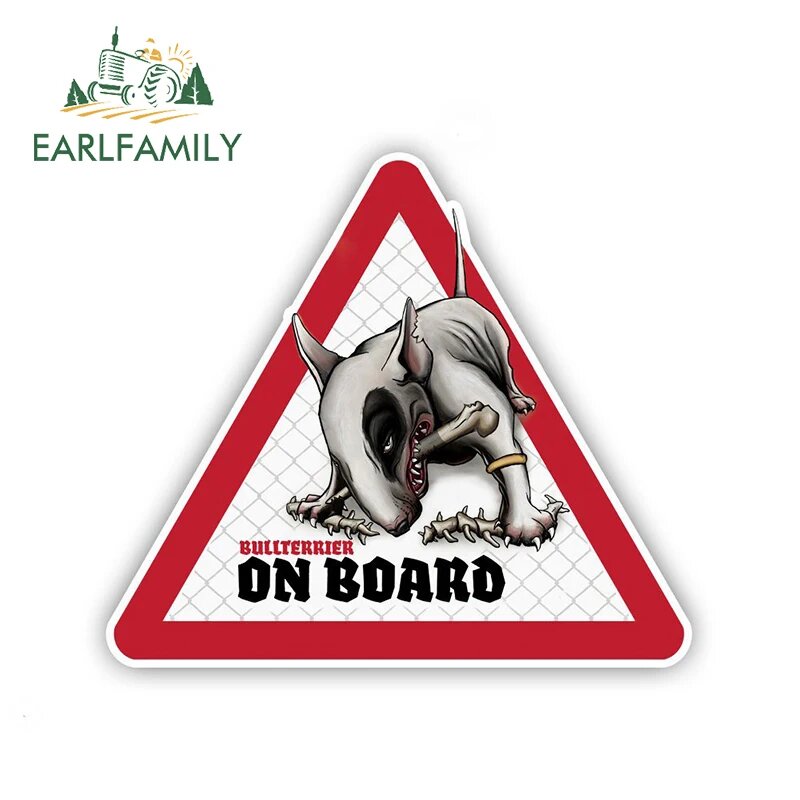 EARLFAMILY, 13 см x 11 см, бультерьер, фотособака, фотоэлемент животного, собака, знак, cai1388