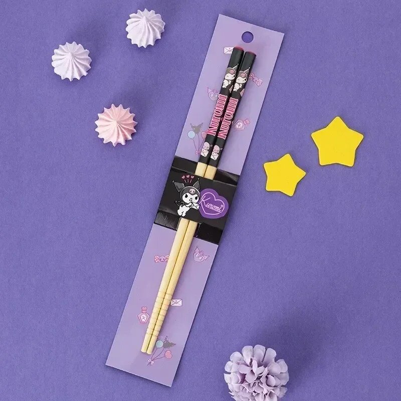 Sanrio Hello Kitty бамбуковые палочки для еды Kuromi