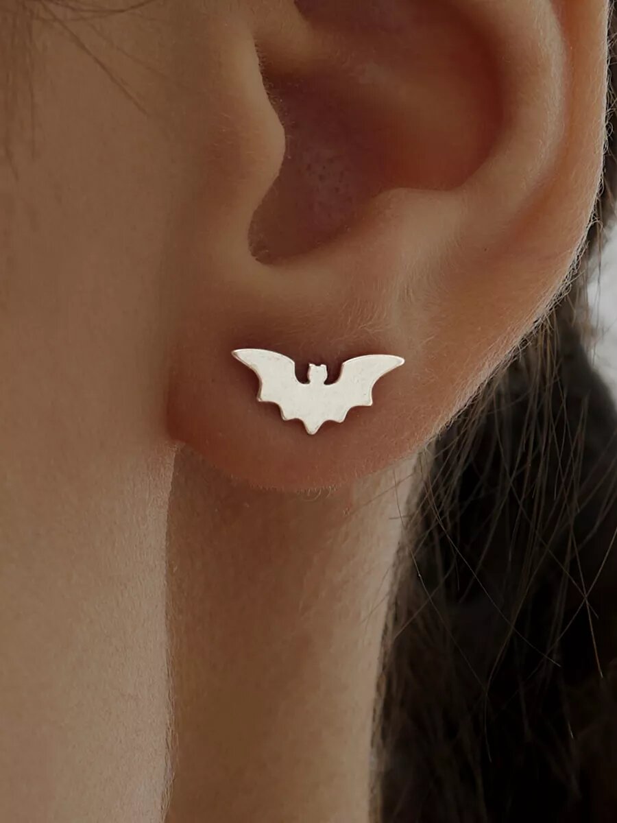 Серьги пусеты, серебро, 925 проба, родирование