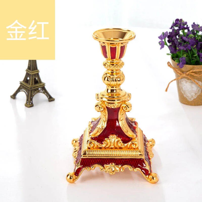Металлический подсвечник gold red