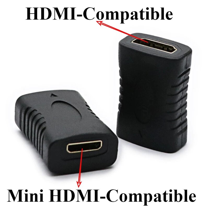 Мини-HD-совместимый адаптер-удлинитель Mini HD «мама» на HD «мама» разъем 1080p для камер, компьютеров, проекторов