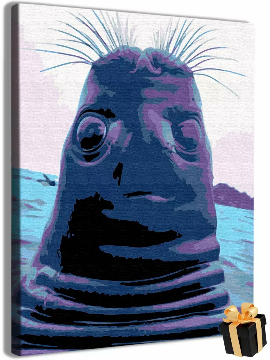 Картина по номерам Мем голова тюленя