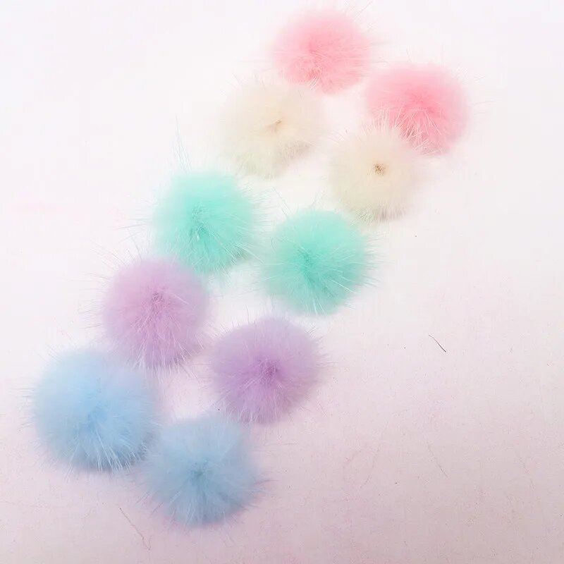 Мини помпоны из меха норки 100 шт. Macron, 30mm 80Pcs 1card