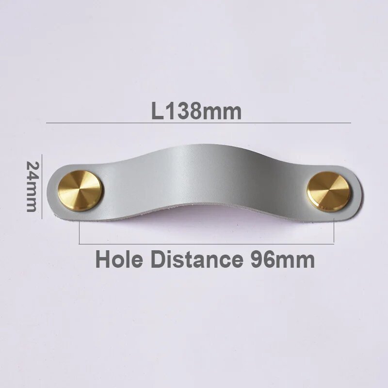Ручки для шкафов Tenchtwo Gray 96mm с кожей