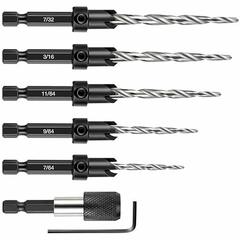 (1 комплект) Набор сверл с потайной головкой