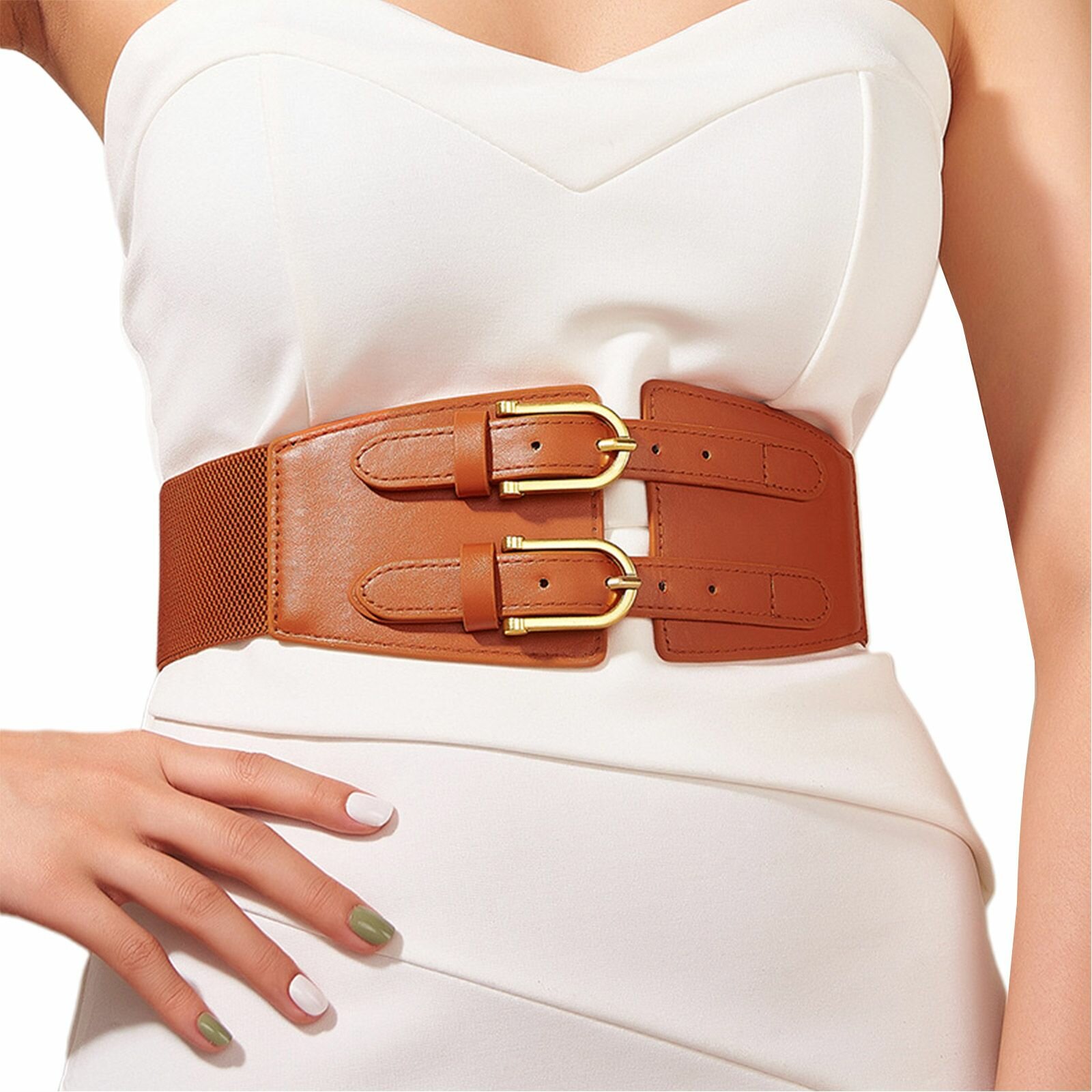 Элегантный двухслойный тренажер для талии с пряжкой, женский корсет, формирователь тела, пояс-триммер, удлинитель, уличная одежда, украшения