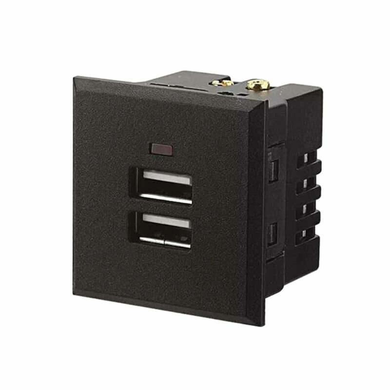 (1 шт.) Кассета встраиваемый USB зарядки настольного гнезда зарядное устройство-черный