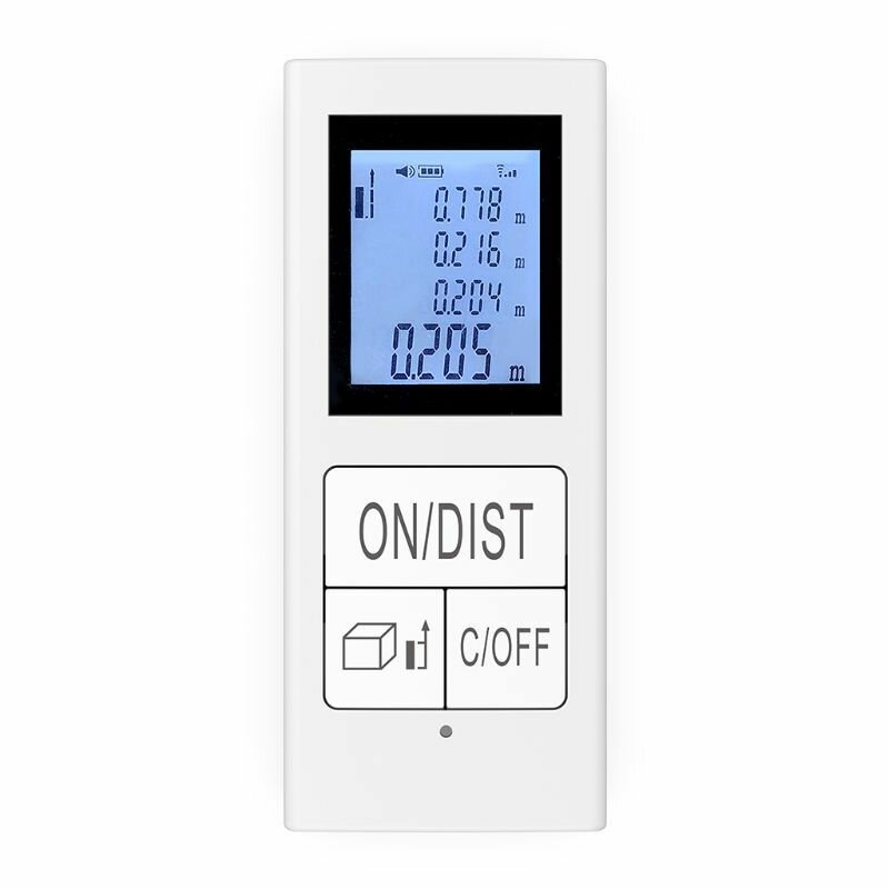 Лазерный измеритель расстояния 30 м/98 футов портативный цифровой с подсветкой перезаряжаемый для объема