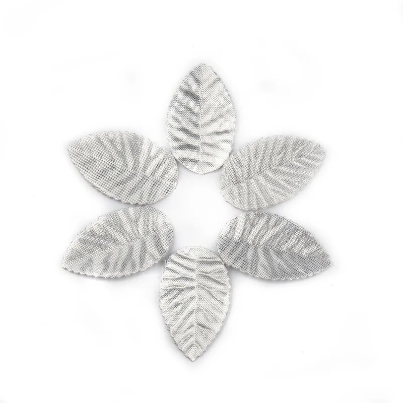 Искусственные листья розы, 100 штук Белый, 4CM, silvery 100pcs