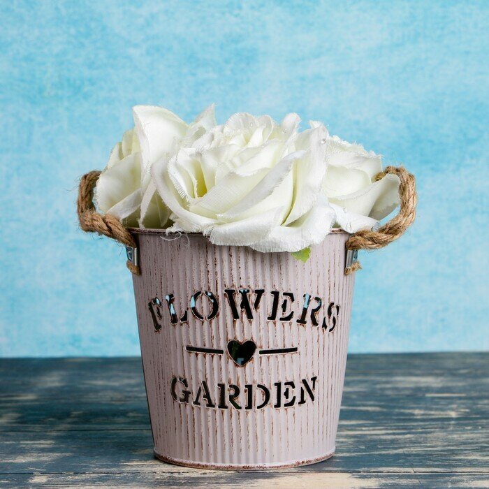 Кашпо-ведерко 'Цветочный сад' 13 13 12 см