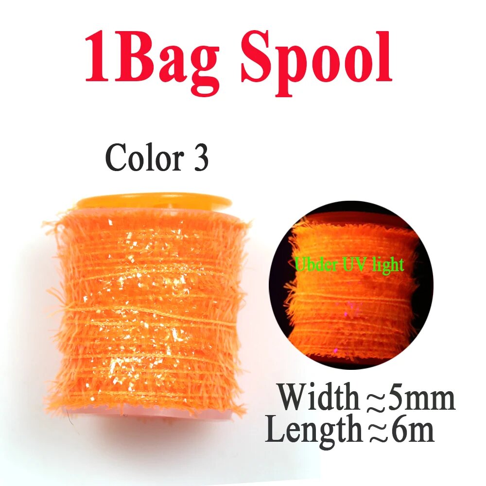 Vtwins Кристалл лед синель Стример для мух Оранжевый, 1pcs 3