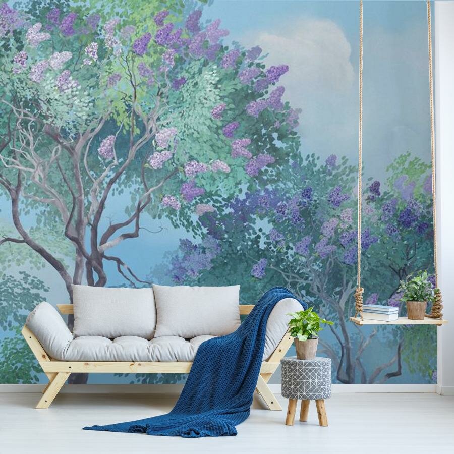 Фотообои Лес холодный 13-225-S-Флок 270 x 200 см (ВхШ) Бесшовные, флизелиновые, влагостойкие обои MasterFresok